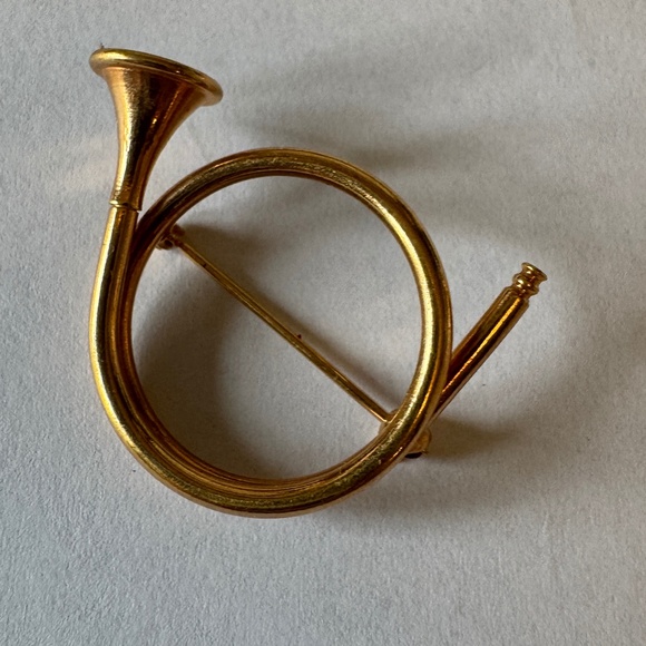 Jewelry | Vintage Brass Bugle Pin | Poshmark